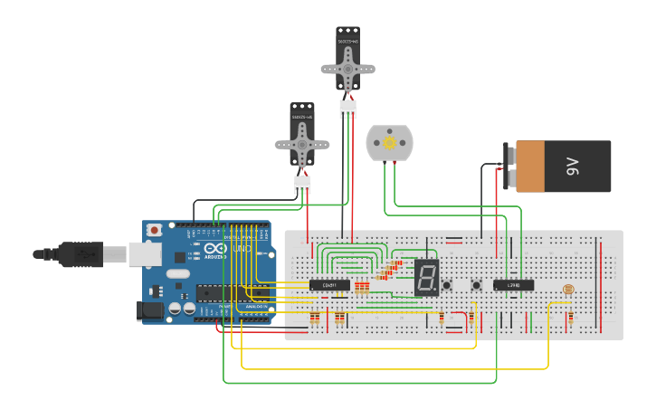 Circuit design Wind Anemometer - Tinkercad