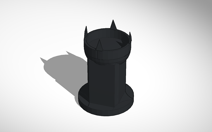 3D design Black Rook Piece For Chess | Tinkercad
