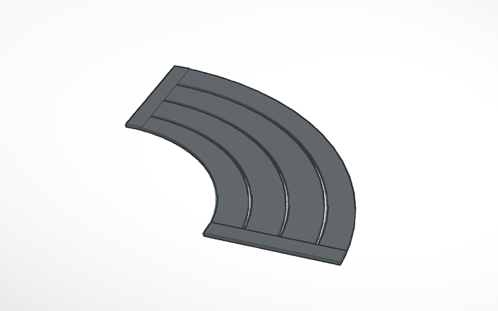 3D design N-Scale Two-Lane Curve Stencil | Tinkercad