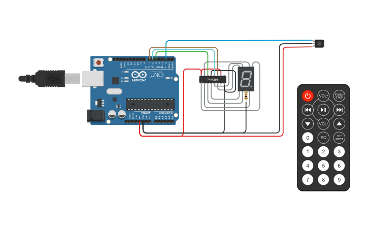 Circuit design IR remote control - Tinkercad