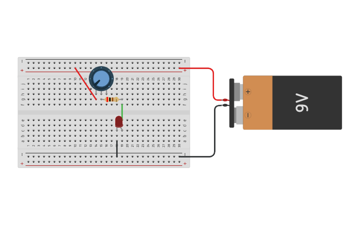 Circuit design N°3 RESISTENCIA VARIABLE - Tinkercad