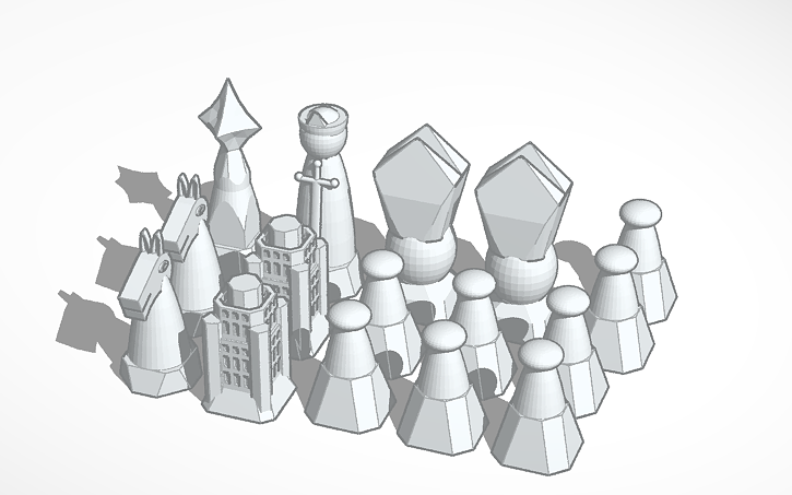 3D design Chess set (1/2) | Tinkercad