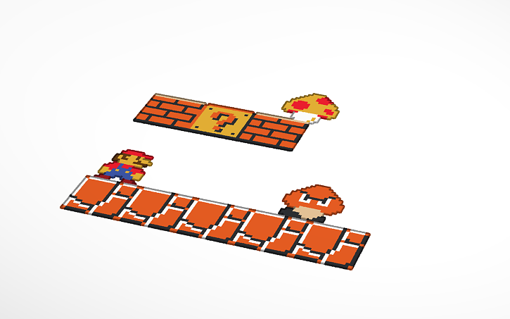 3D design Super Mario Bros pixel art | Tinkercad
