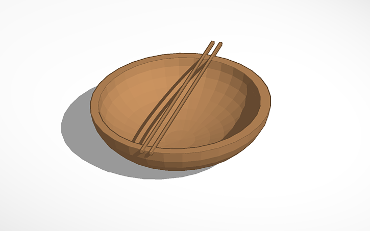 3D design Bowl and Chopsticks | Tinkercad