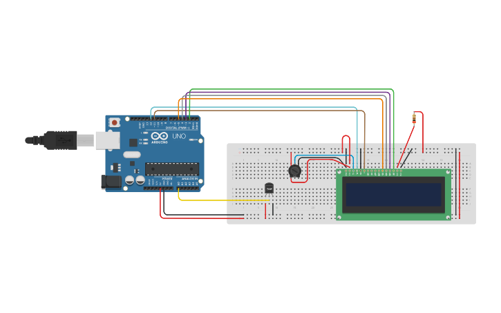 Circuit design Temp Sensor - Tinkercad