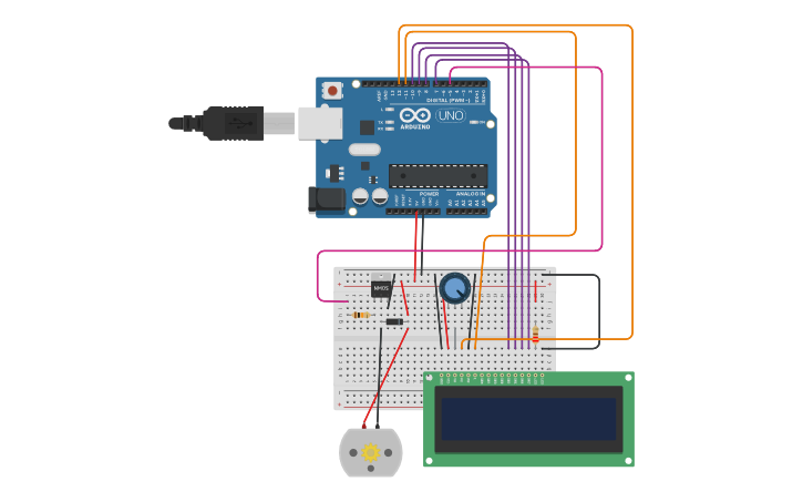 Circuit design Comanda Motor CC - Tinkercad