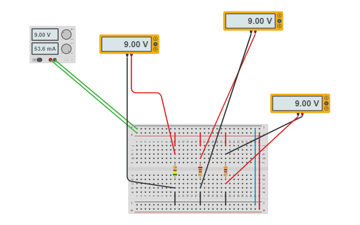 Circuit design Componente práctico uno ejercicio 2 | Tinkercad