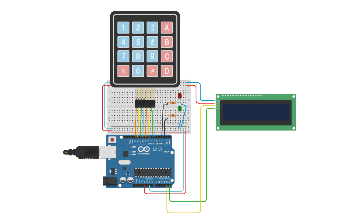 Circuit design cerradura con clave - Tinkercad