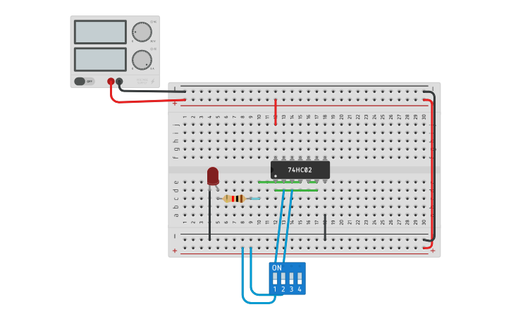 Circuit design OR Gate using NOR Gate | Tinkercad