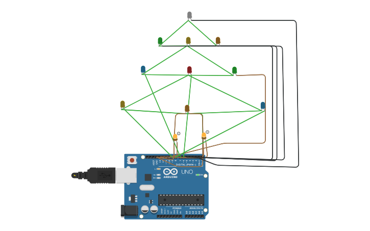 Circuit design Arvore de natal - Tinkercad