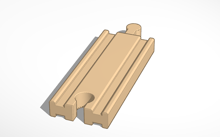 3D design 4'' straight wooden train track - Tinkercad