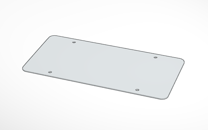 3D design License Plate Template - Tinkercad