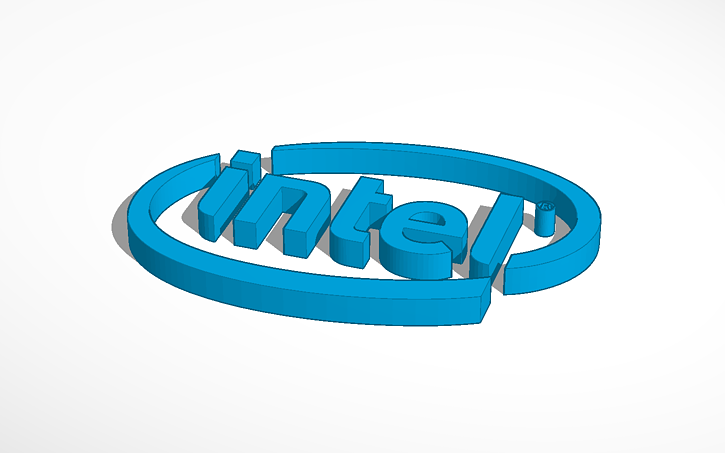 3D design Intel Logo - Tinkercad