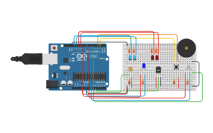 Circuit design Examen Programación | Tinkercad