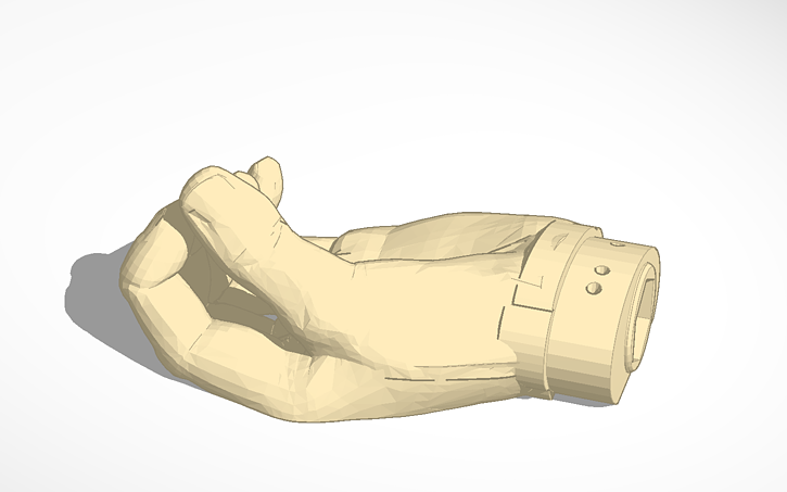 3D design 2-part cosmetic hand 1.6 palm | Tinkercad