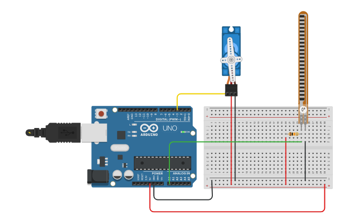 Circuit design FLEX SENSOR - Tinkercad