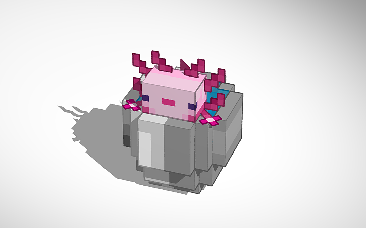 3D design 3D Axolotl in a bucket - Tinkercad