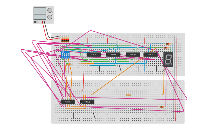 Circuit design Circuitos Lógicos - Tinkercad