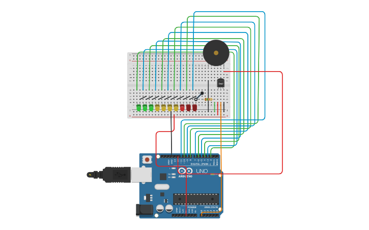 Circuit design Sensor de temperatura - Tinkercad Circuit design Sensor de temperatura - Tinkercad