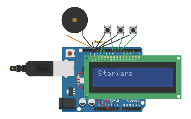 Circuit design Music Box - Tinkercad