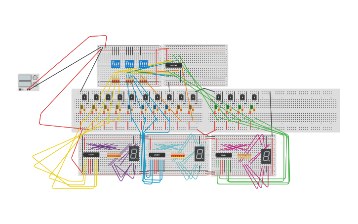 Circuit design TP4 Additionneur de 4 bits - Tinkercad