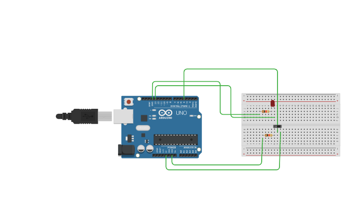 Circuit design Test(Digital input and output) - Tinkercad