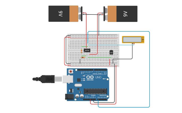 Circuit Design Temperature Reading Tinkercad