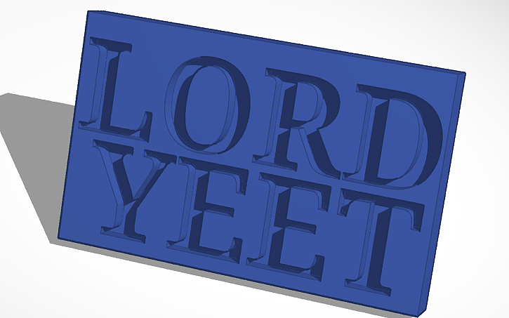 3D design name plate - Tinkercad