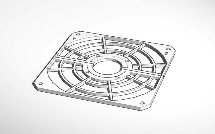 3D design 120mm fan Grill in two parts - Tinkercad