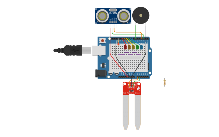 Circuit design Sensor de Humedad - Tinkercad Circuit design Sensor de Humedad - Tinkercad
