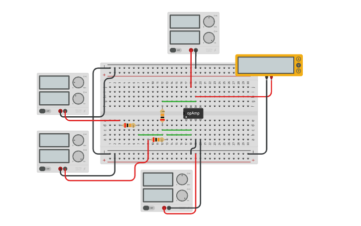 Circuit design INVERTING ADDER AMPLIFIER | Tinkercad