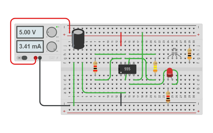 Circuit design 555 timer | Tinkercad