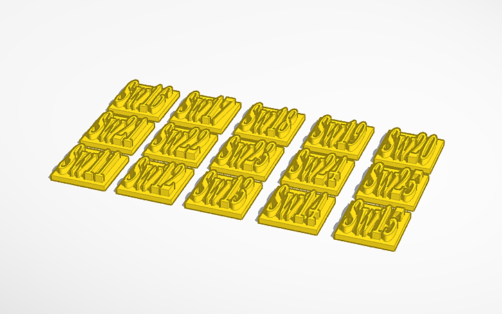 3D design Labels for Switches-2 - Tinkercad