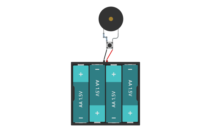 Circuit design piezo and push button - Tinkercad