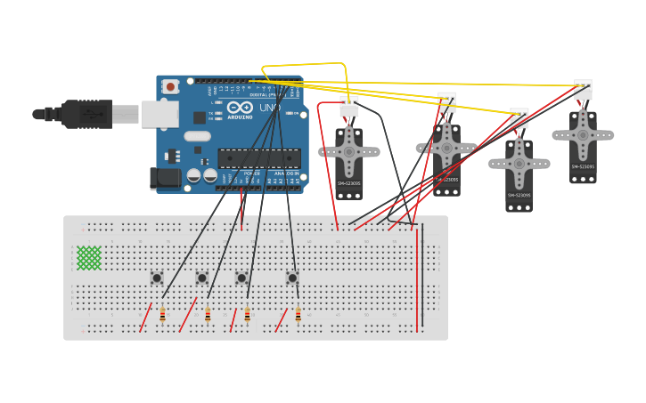 Circuit design Servo - Tinkercad