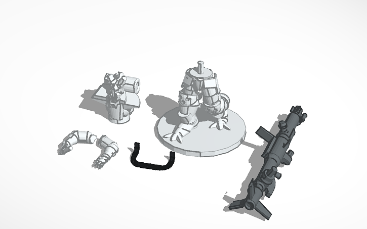 3D design GB with B-Cannon ready for 28mm print Parted - Tinkercad