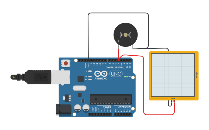 Circuit design Open Day Segnale Audio con Subroutine Tone arduino ...