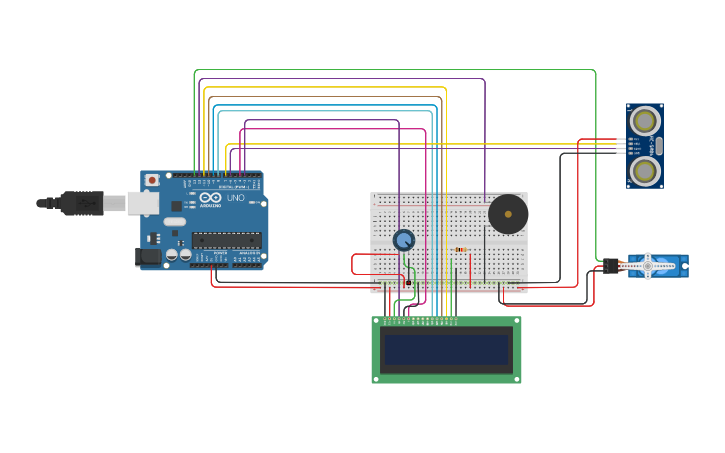 Circuit design Automatic Sanitizer - Tinkercad