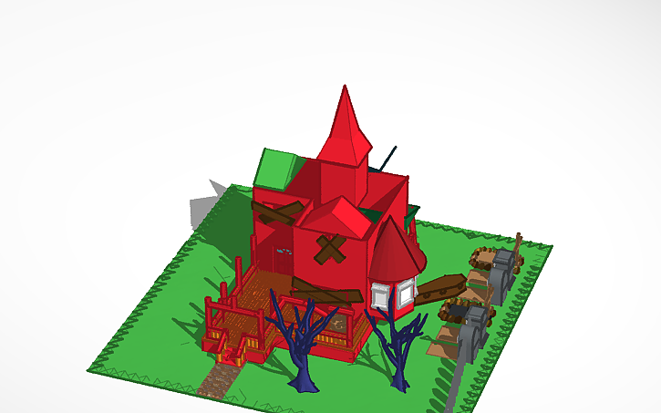 3D design hunted house - Tinkercad