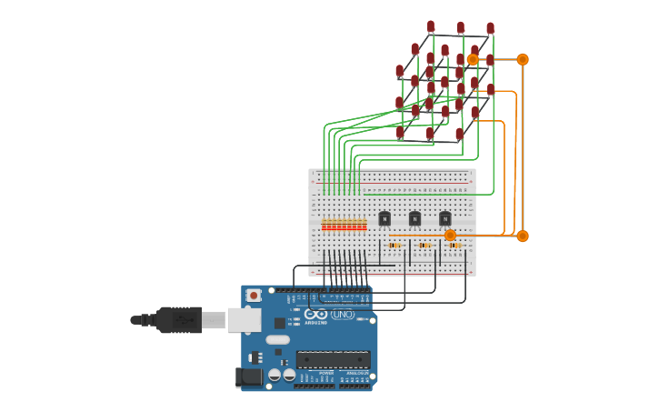 Circuit design Cubo LED 3x3 Hugo Martínez - Tinkercad