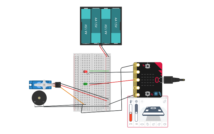 Circuit design projek pagar | Tinkercad