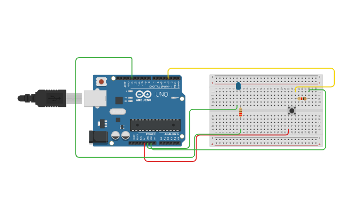 Circuit design Buton İle Led Yakma | Tinkercad