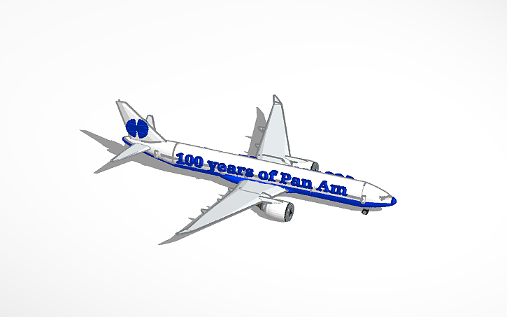 3D design Pan Am B777-9X - Tinkercad