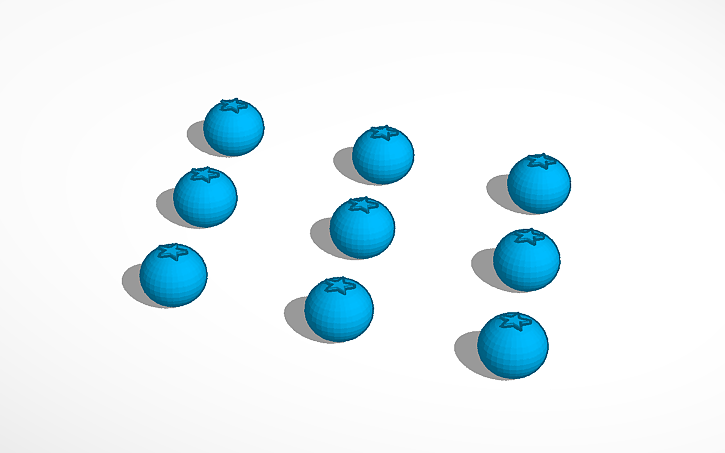3D design blueberry charms - Tinkercad