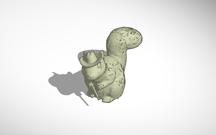 3D design 2.5" Cowboy Squirrel - Tinkercad