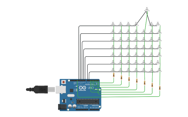 Circuit design RGB LED Matrix | Tinkercad