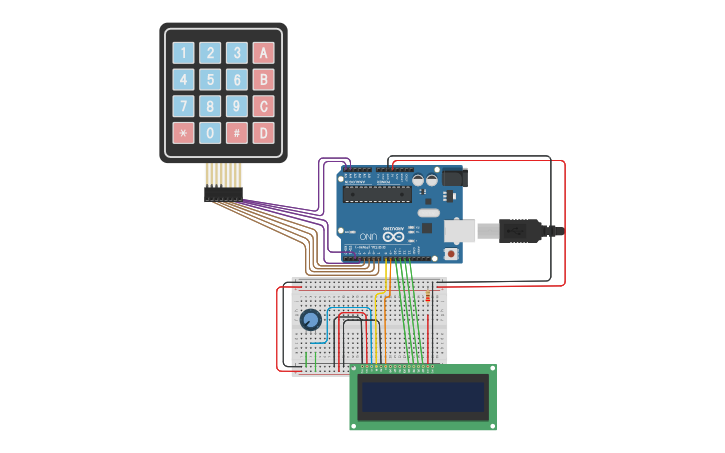 Circuit design Copy of calculadora con Arduino Uno y LCD 16x2 | Tinkercad Circuit design Copy of calculadora con Arduino Uno y LCD 16x2 | Tinkercad