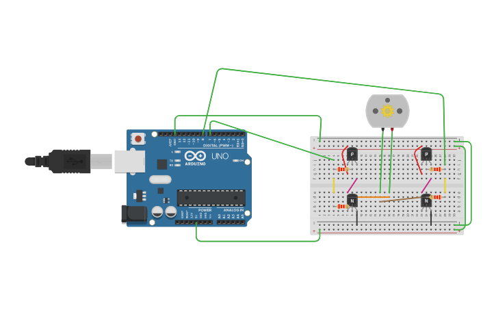 Circuit design Y11 H BRIDGE - Tinkercad
