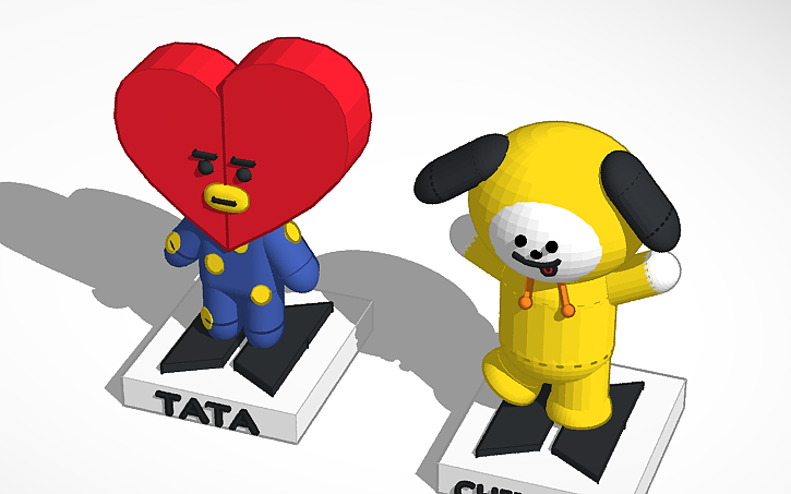 3D design Bt21 characters - Tinkercad
