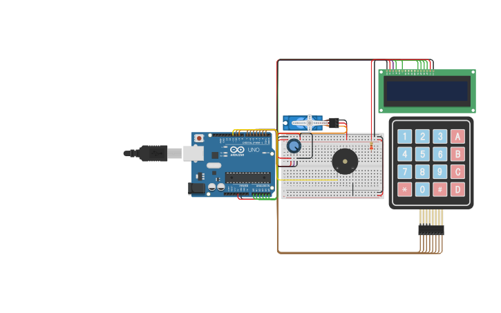 Circuit design Automated Password Protected Door Lock - Tinkercad